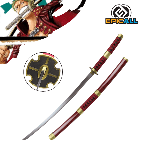 Réplica Acero Katana Roja Sandai Kitetsu Zoro One Piece – EpicAll